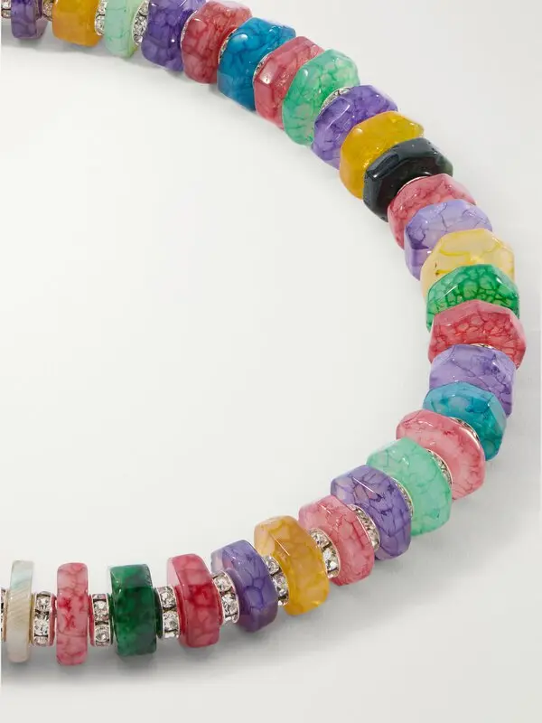 JULIETTA Mira Rhodium-plated Stone Beaded Necklace
