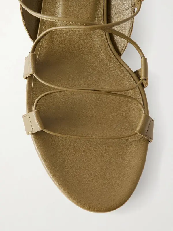 JAMIE HALLER Sparta Lace-up Leather Sandals - Green
