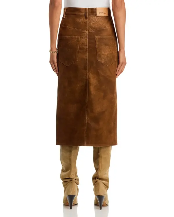 Isabel Marant Étoile Bisane Faux Leather Midi Skirt