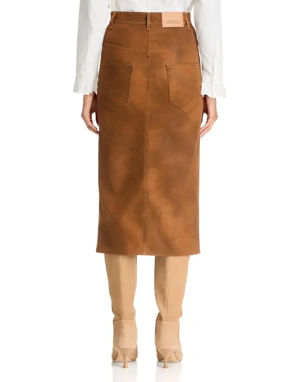Isabel Marant Étoile Bisane Faux Leather Midi Skirt
