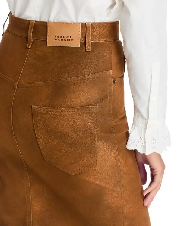 Isabel Marant Étoile Bisane Faux Leather Midi Skirt