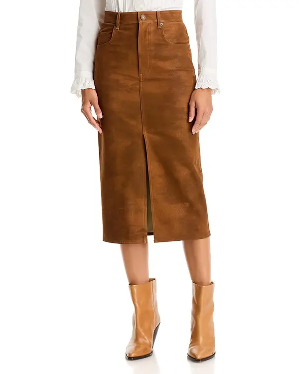 Isabel Marant Étoile Bisane Faux Leather Skirt - Brown