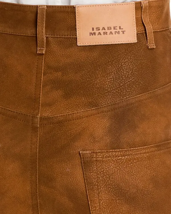 Isabel Marant Étoile Bisane Faux Leather Midi Skirt - Brown