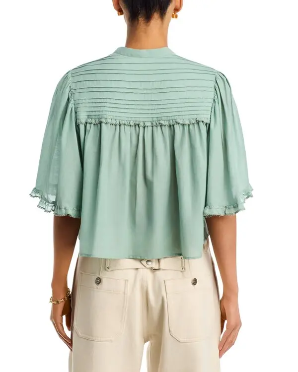 Isabel Marant Étoile Douna Pintucked Blouse - Sage