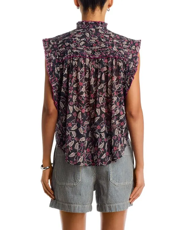 Isabel Marant Étoile Floral Print Blouse - Black/raspberry