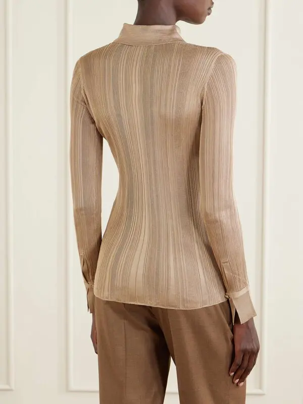 Gabriela Hearst Tamar Ribbed Silk Shirt