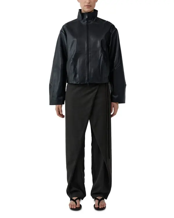 ST. AGNI Coco Leather Zip-up Jacket