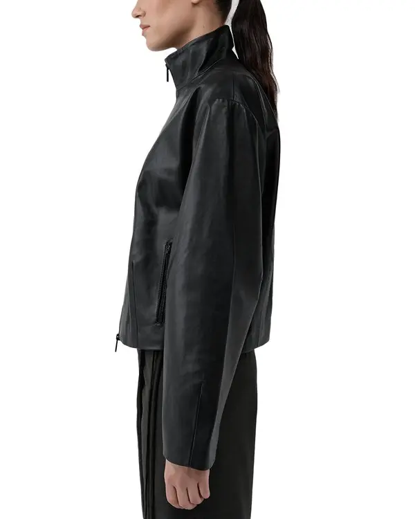 ST. AGNI Coco Leather Zip-up Jacket