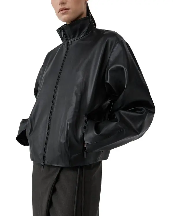 ST. AGNI Coco Leather Zip-up Jacket