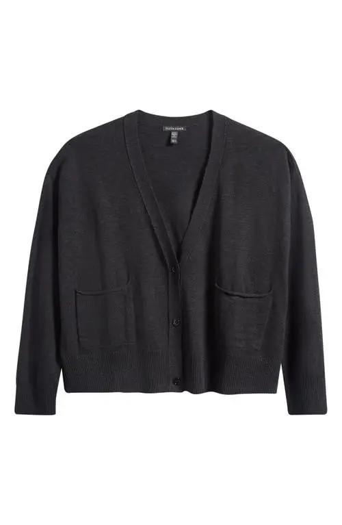 Eileen Fisher Organic Linen & Cotton V-neck Cardigan
