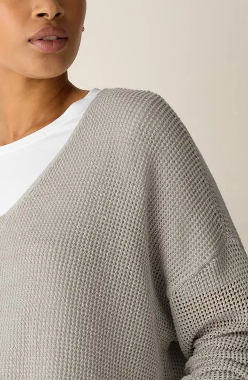 Eileen Fisher V-neck Open Knit Sweater