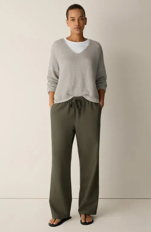 Eileen Fisher V-neck Open Knit Sweater