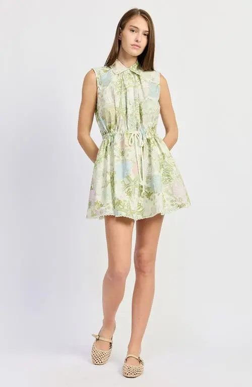 EN SAISON Blair Shell Print Halterneck Mini Dress