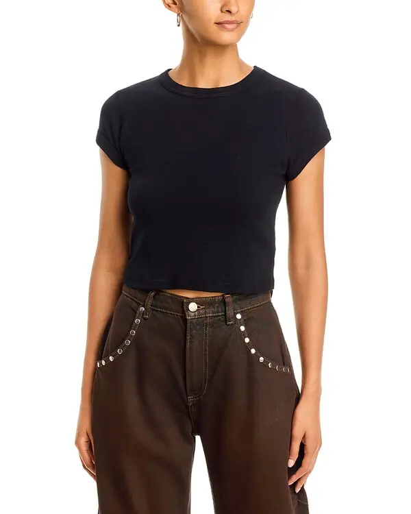 MOTHER The Itty Bitty Ringer Tee - Black