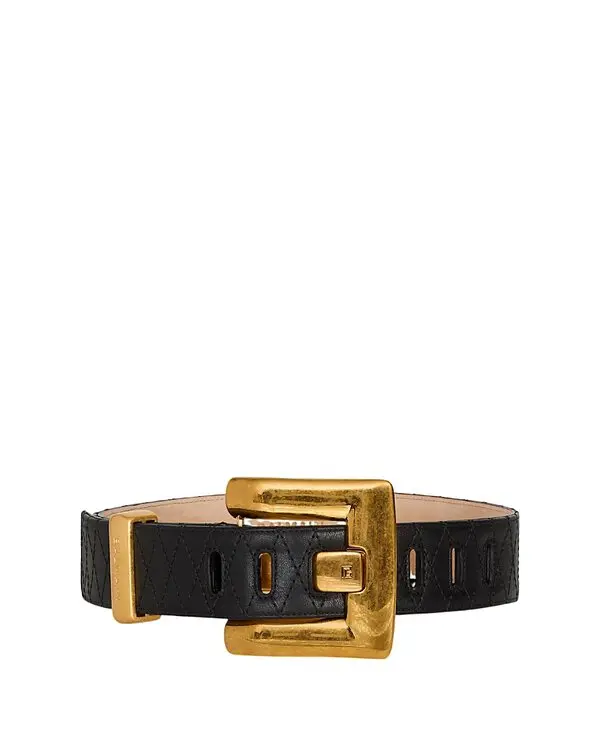 Balmain Anthem Smooth Leather Belt - Black