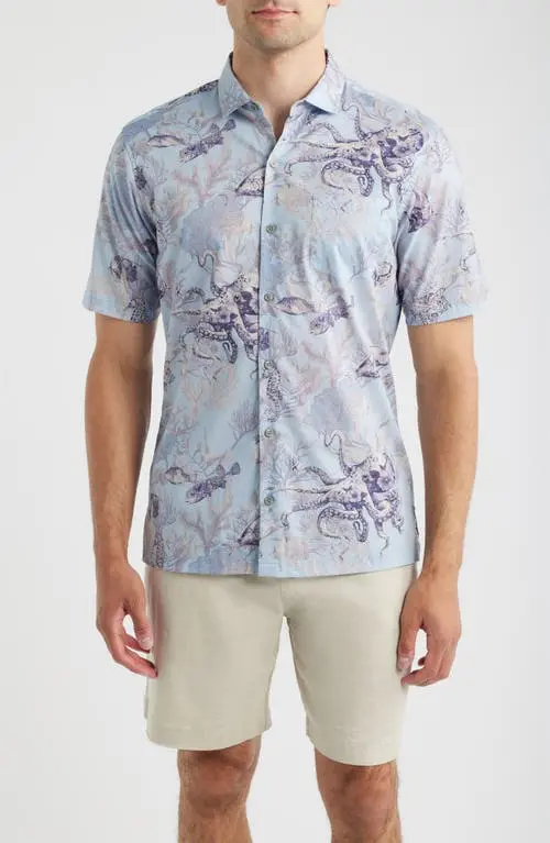 Tori Richard Octopuss Notched Collar Cotton Lawn Shirt - Chambray