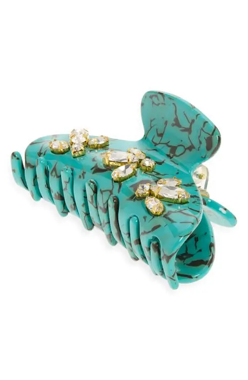 Lele Sadoughi Oversized Crystal Cluster Claw Clip - Turquoise
