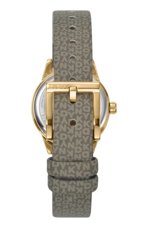Dkny L 113 Leather Strap Watch - Champagne
