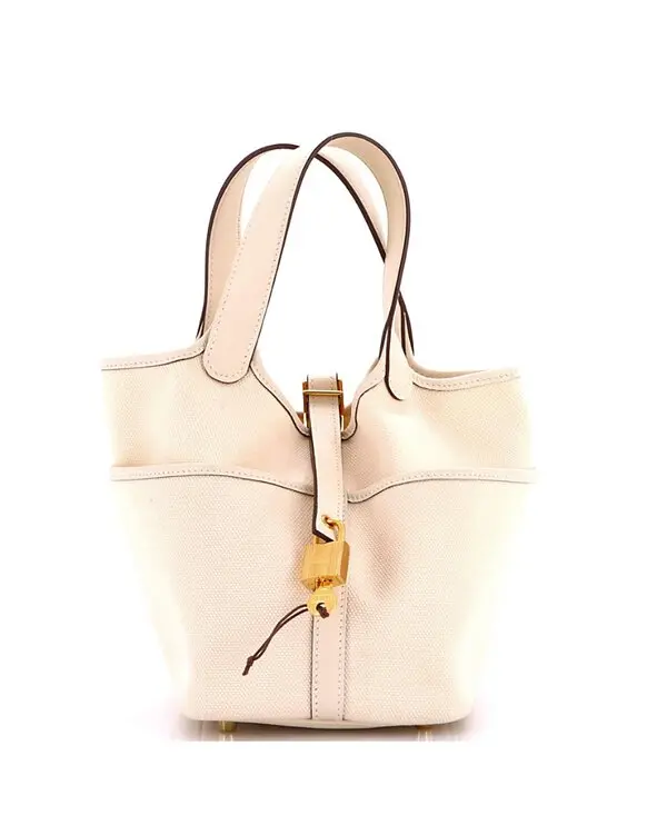 Hermès Pm Cargo Picotin Lock Bag Canvas And Swift