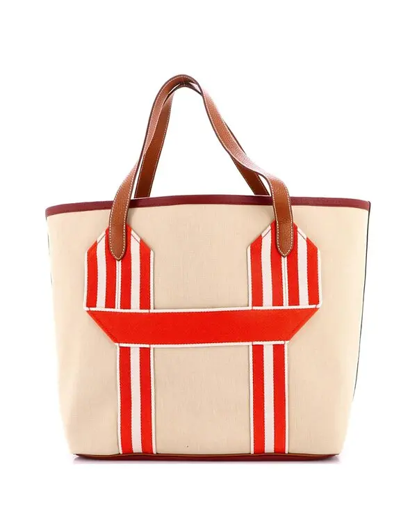 Hermès Pursangle Tote Canvas With Leather - Neutral