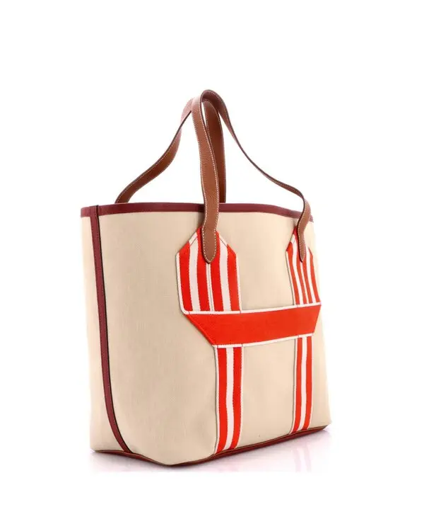 Hermès Pursangle Tote Canvas With Leather - Neutral
