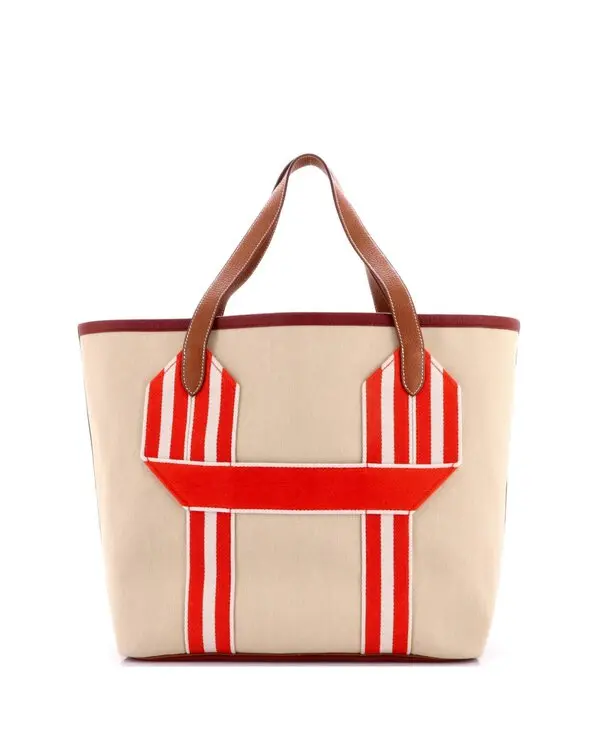 Hermès Pursangle Tote Canvas With Leather - Neutral