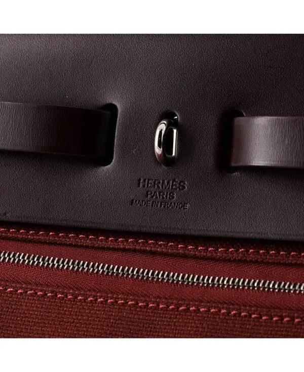 Hermès 31 Herbag Zip Criss Viking Toile And Leather - Red