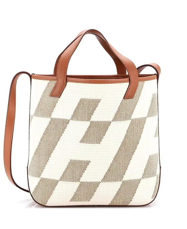 Hermès 27 Cabas H En Biais Tote Canvas With Leather - Brown