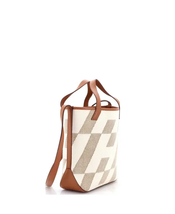 Hermès 27 Cabas H En Biais Tote Canvas With Leather - Brown