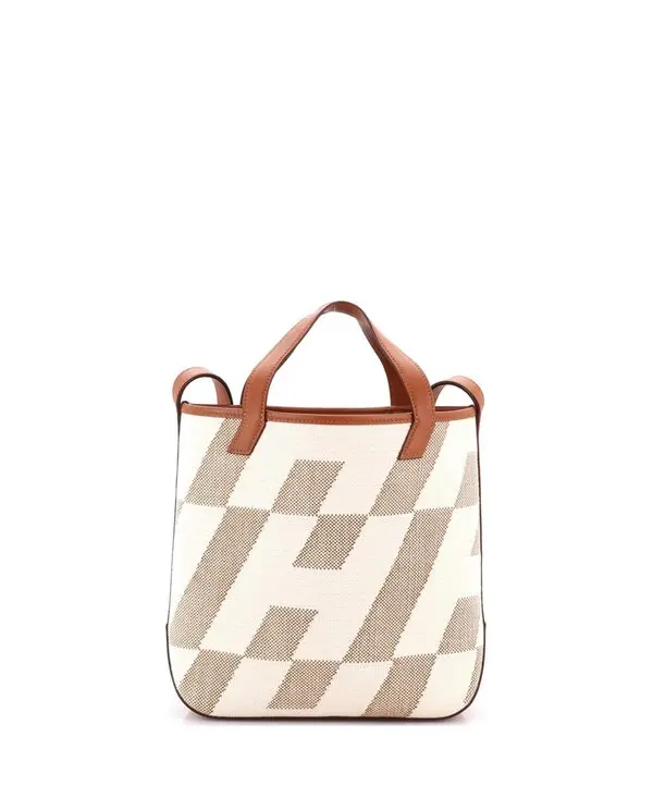 Hermès 27 Cabas H En Biais Tote Canvas With Leather - Brown