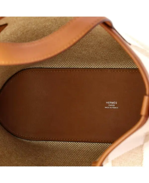 Hermès 27 Cabas H En Biais Tote Canvas With Leather - Brown