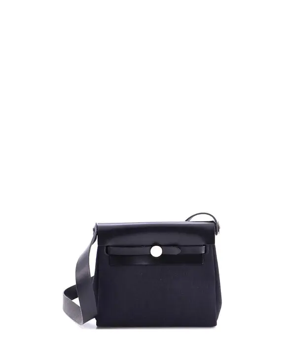 Hermès 20 Herbag Zip Toile And Leather - Black