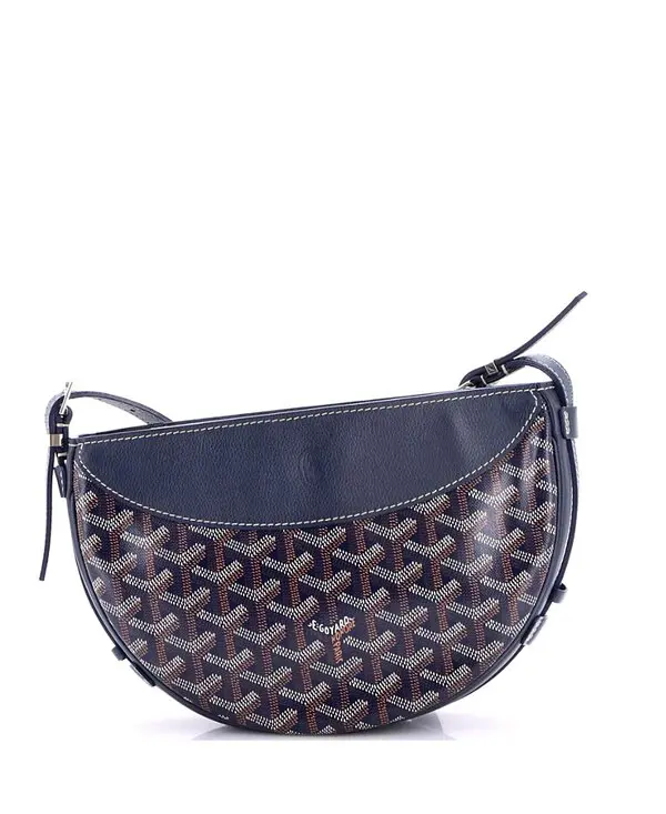 Goyard Hirondelle Shoulder Bag Coated Canvas And Leather - Blue