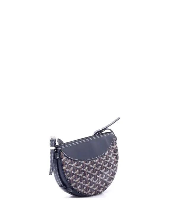 Goyard Hirondelle Shoulder Bag Coated Canvas And Leather - Blue