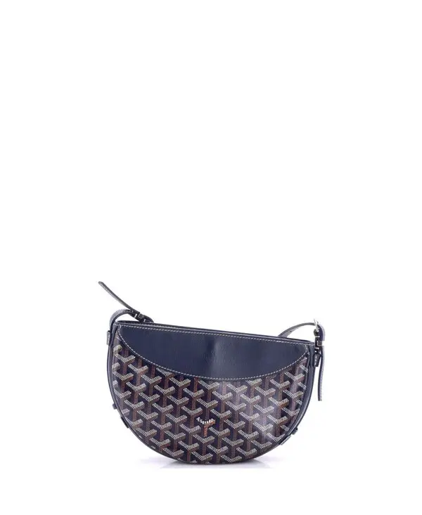 Goyard Hirondelle Shoulder Bag Coated Canvas And Leather - Blue