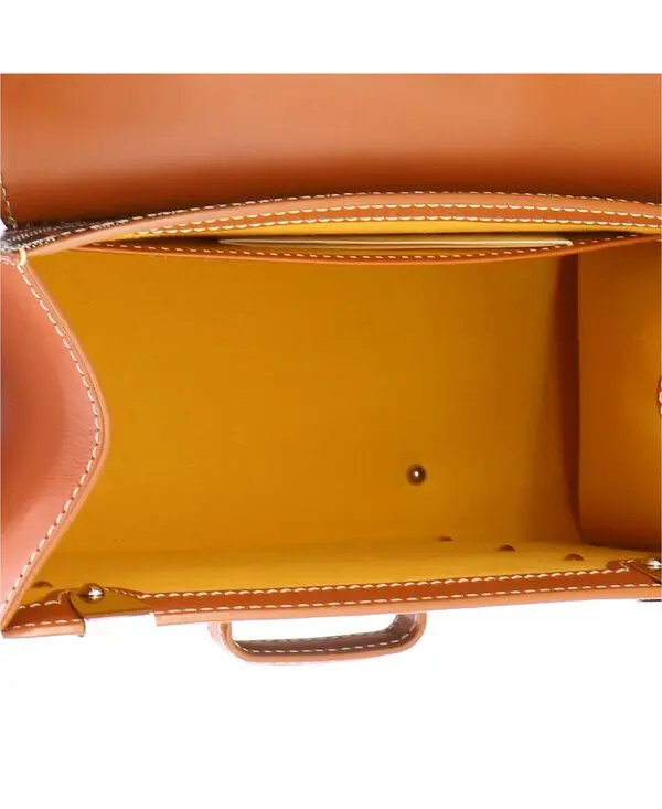 Goyard Pm Saigon Top Handle Bag Coated Canvas With Leather - Brown