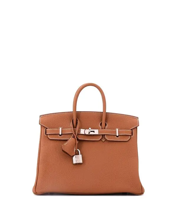 Hermès Birkin 25 Handbag Brown Togo With Palladium Hardware - Gold