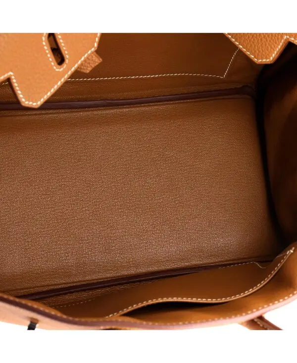 Hermès Birkin 25 Handbag Brown Togo With Palladium Hardware - Gold