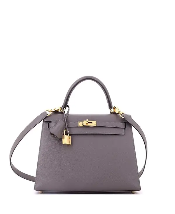 Hermès Kelly 25 Handbag Grey Epsom With Gold Hardware - Gris Meyer