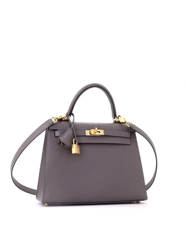 Hermès Kelly 25 Handbag Grey Epsom With Gold Hardware - Gris Meyer