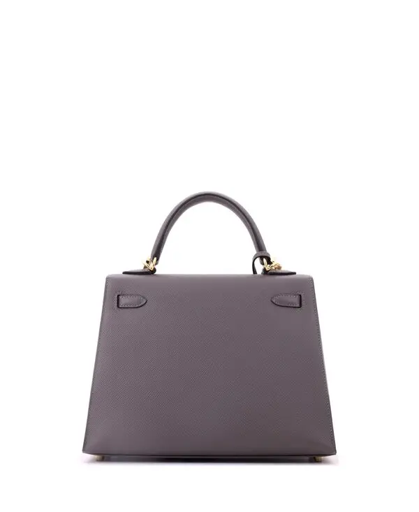 Hermès Kelly 25 Handbag Grey Epsom With Gold Hardware - Gris Meyer