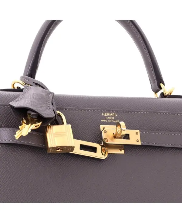 Hermès Kelly 25 Handbag Grey Epsom With Gold Hardware - Gris Meyer