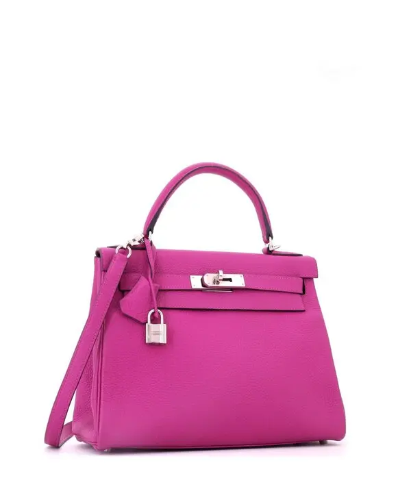 Hermès Kelly 28 Handbag Pink Togo With Palladium Hardware