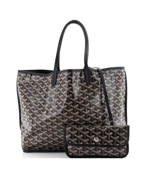 Goyard Pm Anjou Reversible Tote Coated Canvas - Black