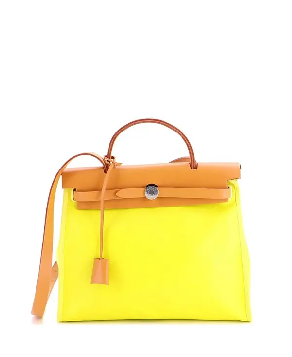 Hermès 31 Herbag Zip Berline Vache Canvas And Leather - Yellow