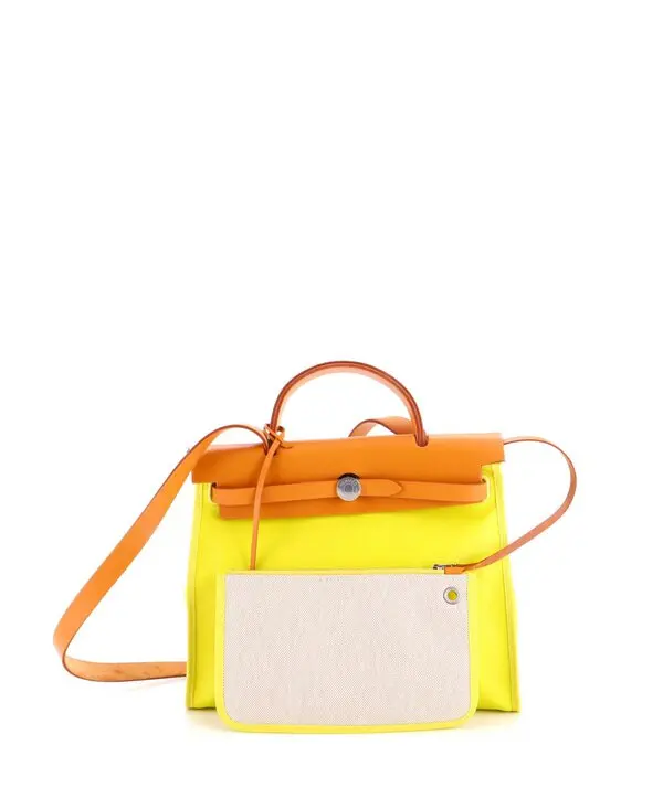 Hermès 31 Herbag Zip Berline Vache Canvas And Leather - Yellow