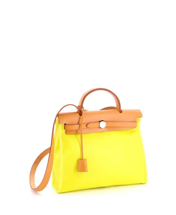 Hermès 31 Herbag Zip Berline Vache Canvas And Leather - Yellow