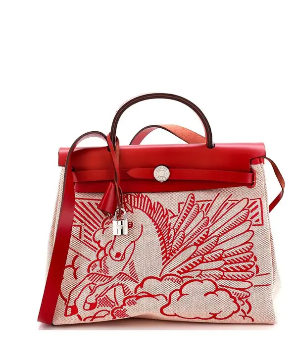 Hermès 31 Herbag Zip Pegase Pop Toile And Leather