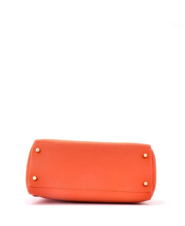 Hermès Kelly 28 Handbag Orange Clemence With Gold Hardware - Feu