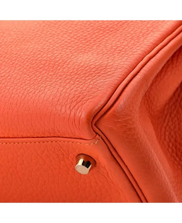 Hermès Kelly 28 Handbag Orange Clemence With Gold Hardware - Feu